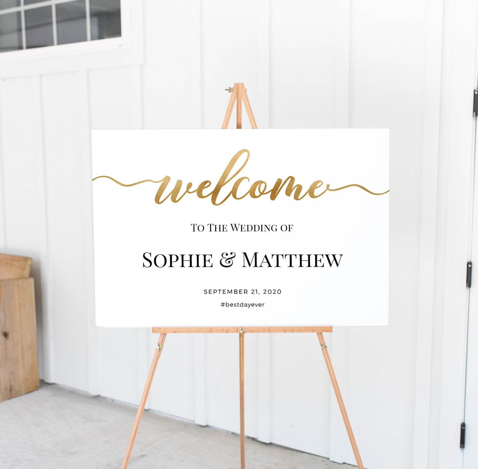 Wedding Welcome Sign Gold Welcome Sign Template Modern - Etsy