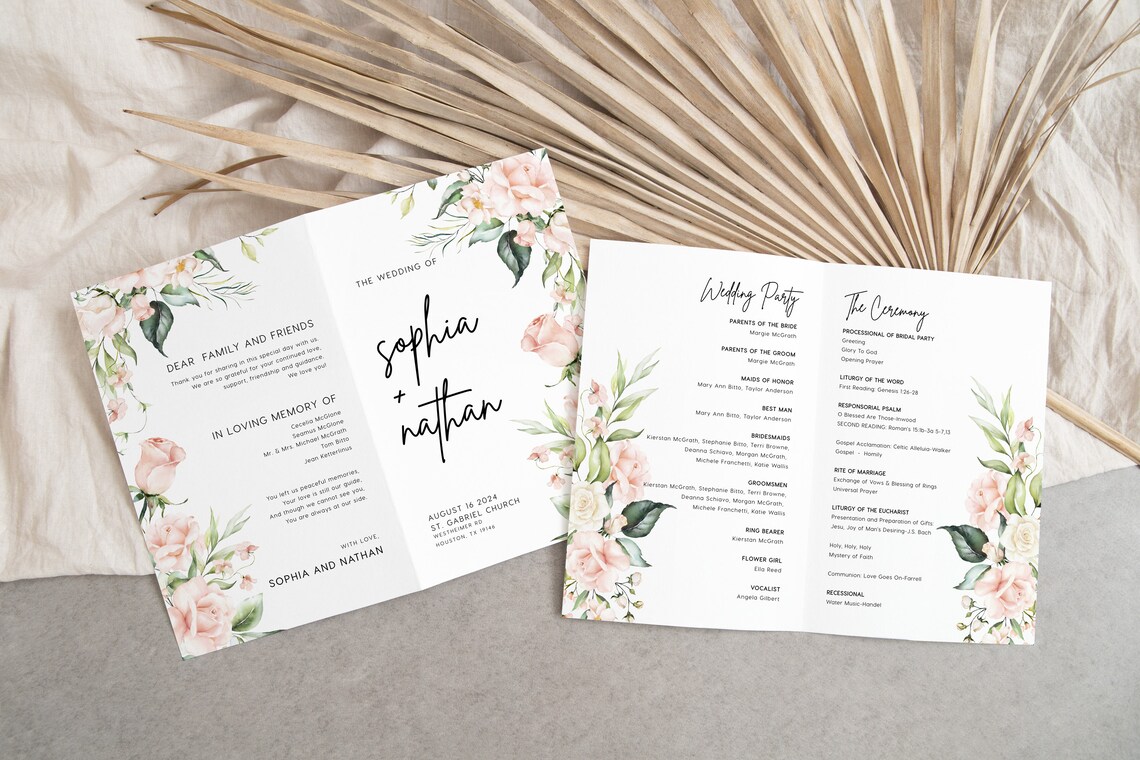 Booklet Wedding Program Template Wedding Program Booklet - Etsy