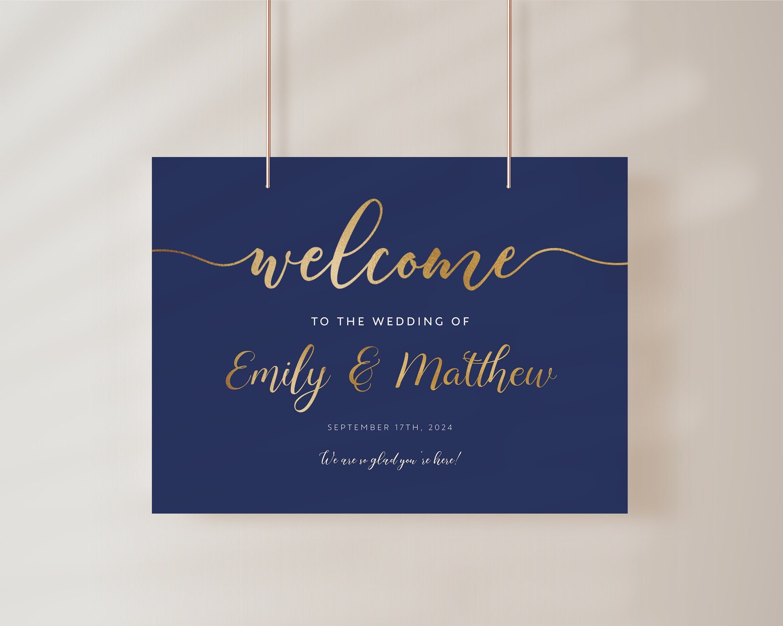 Welcome Sign Template Navy Welcome Sign Template Instant - Etsy