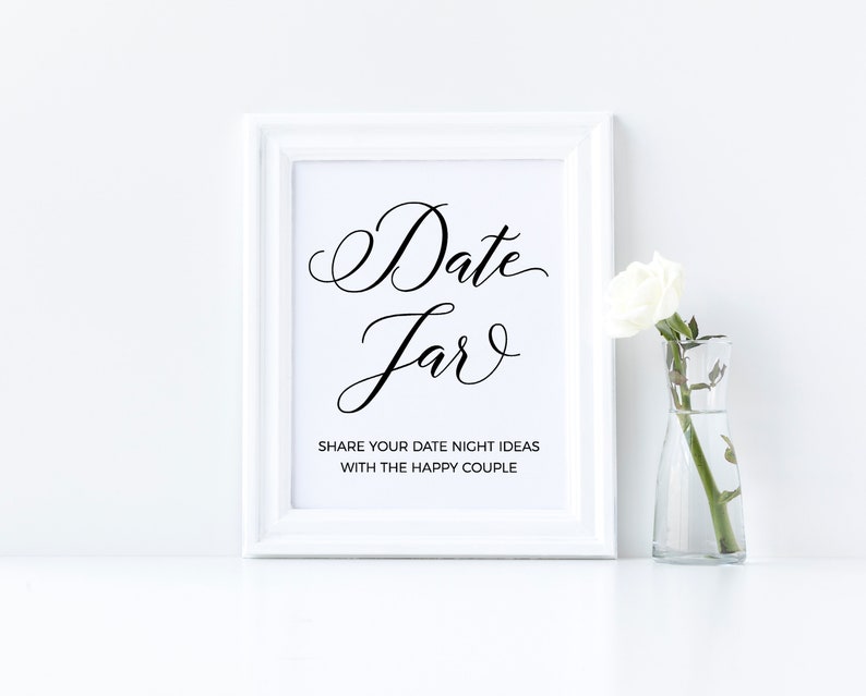 Date Jar Sign Date Night Ideas Minimalist Wedding Sign - Etsy