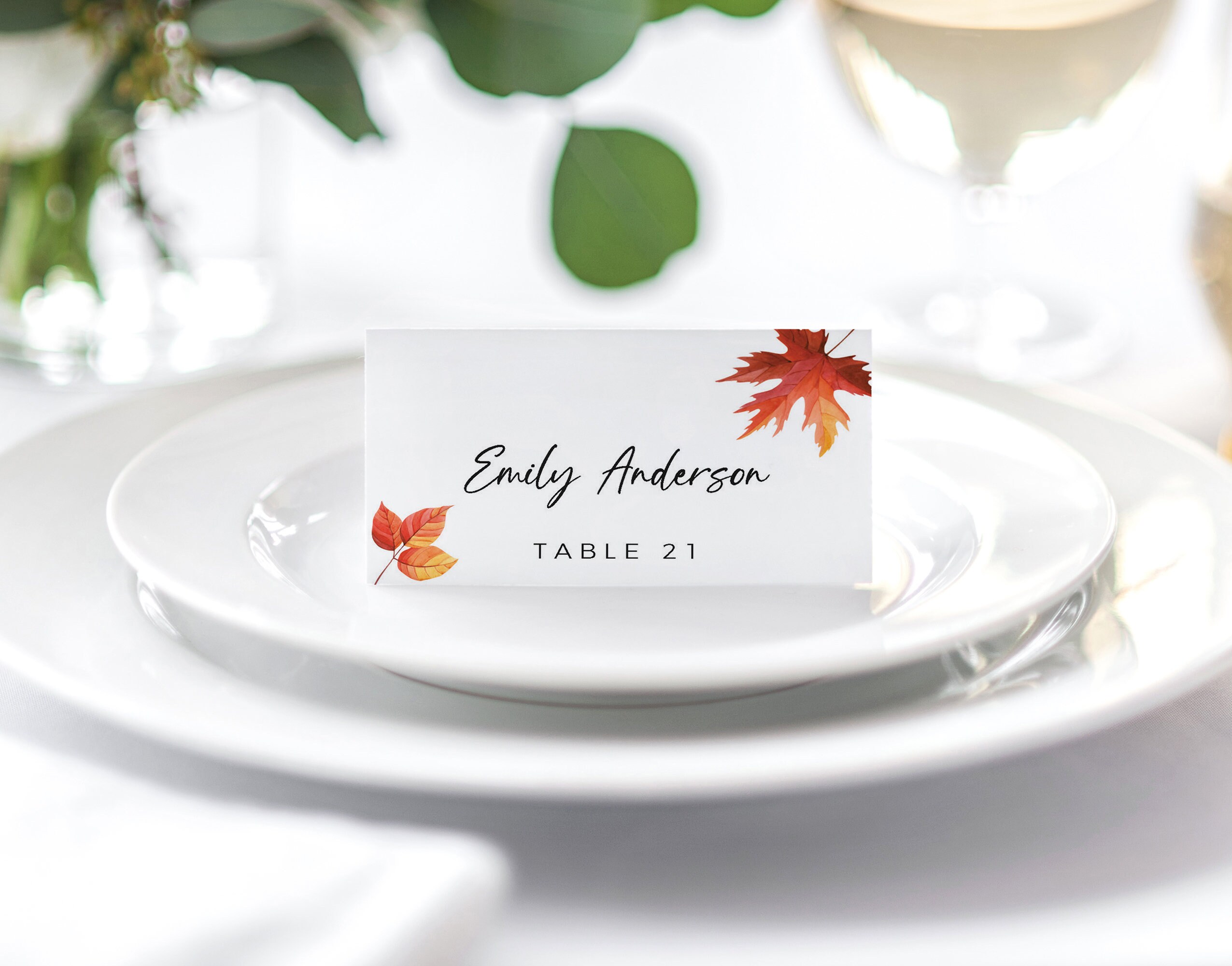Place Cards Template Fall Autumn Place Card Template Wedding | Etsy