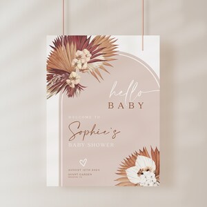 Welcome Sign Baby Shower, Hello Baby Sign, Boho Chic Baby Shower, Baby ...