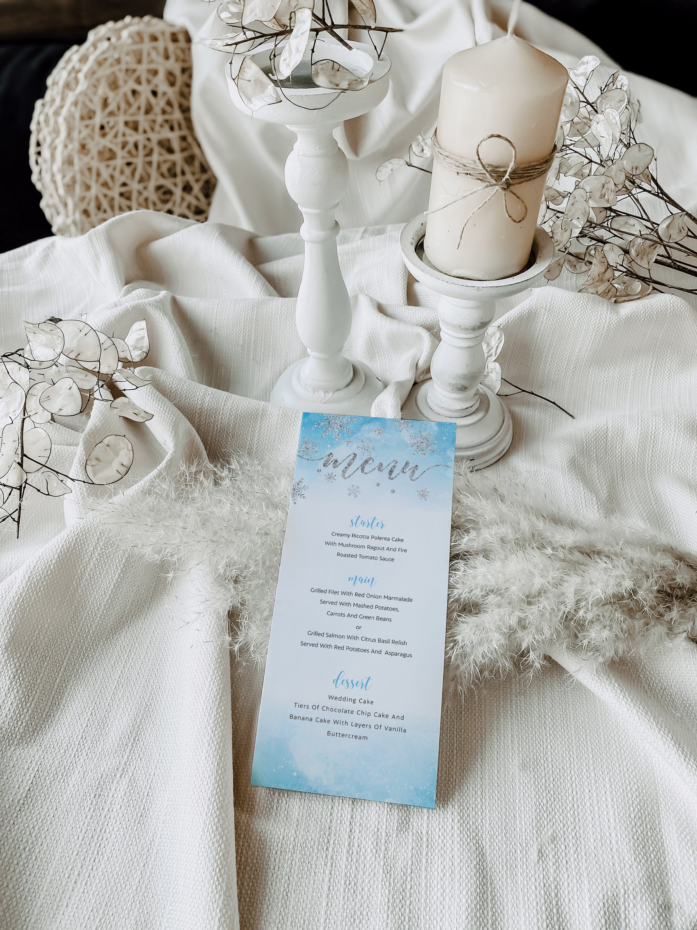 Menu Template Winter Wonderland Menu Snowflake Menu - Etsy Australia