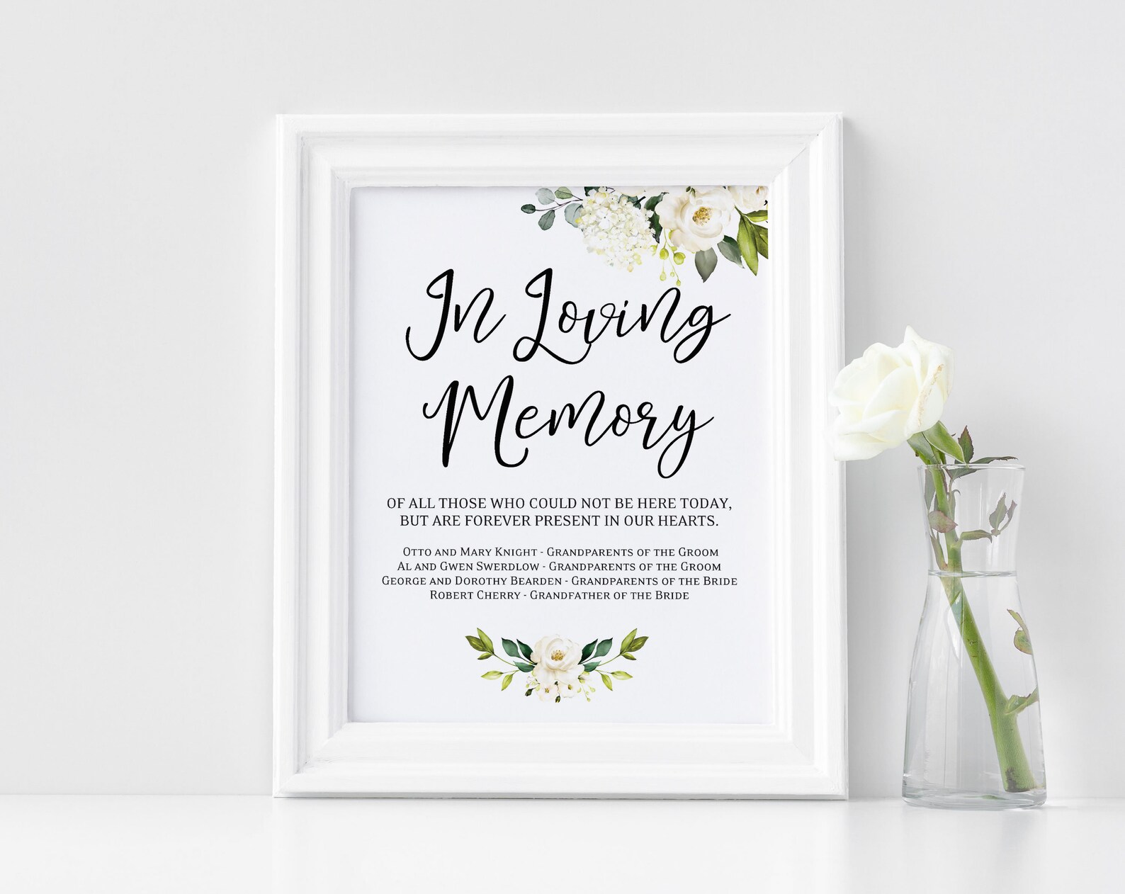 In Loving Memory Wedding Sign Template Editable Wedding - Etsy
