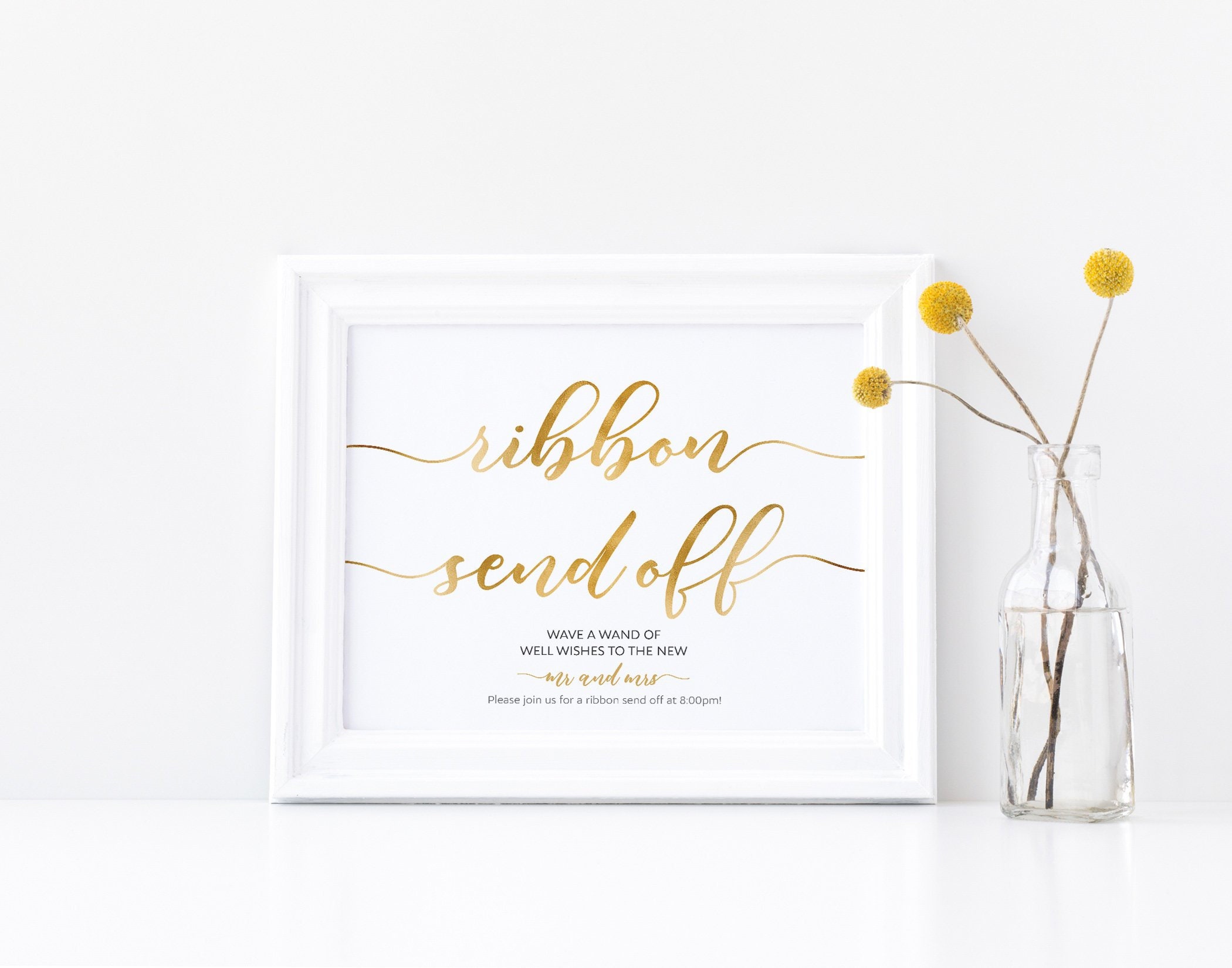 Ribbon Send off Sign Wedding Signs Printable Wedding Sign - Etsy