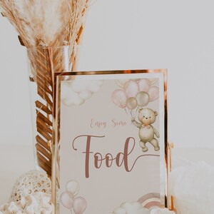 Food Sign, Food Table Sign Printable, Baby Shower Food Sign, Cute Bear ...