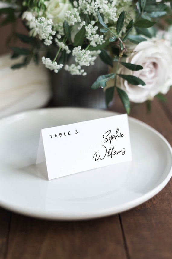 Minimalist Place Cards Name Tag Template MIN020VSD | Etsy