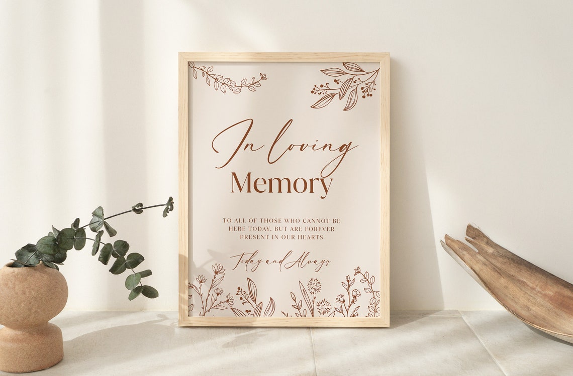 In Loving Memory Template Wedding Sign Template Terracotta | Etsy