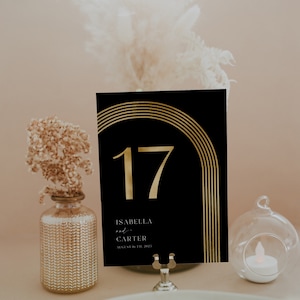Gold Table Numbers, Wedding Table Number, Gold Table Numbers Template ...