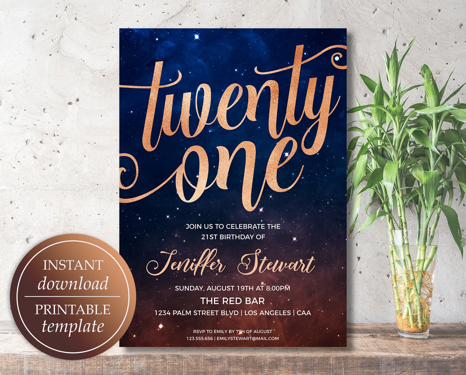 21st Birthday Invitation Twenty First Birthday Invitation | Etsy