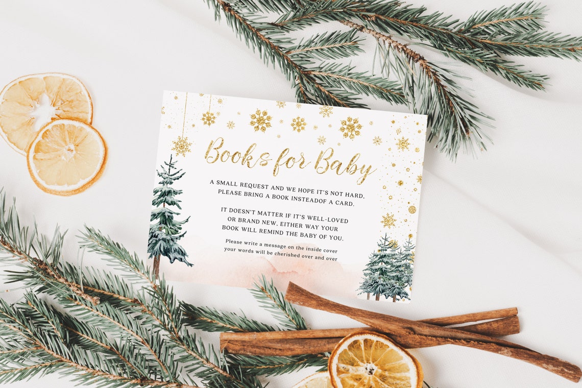 Baby Shower Books Cards Winter Books Cards Baby Shower Books - Etsy