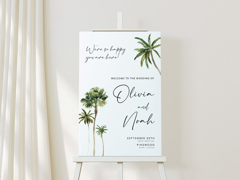 Tropical Wedding Welcome Sign Beach Welcome Sign Welcome - Etsy
