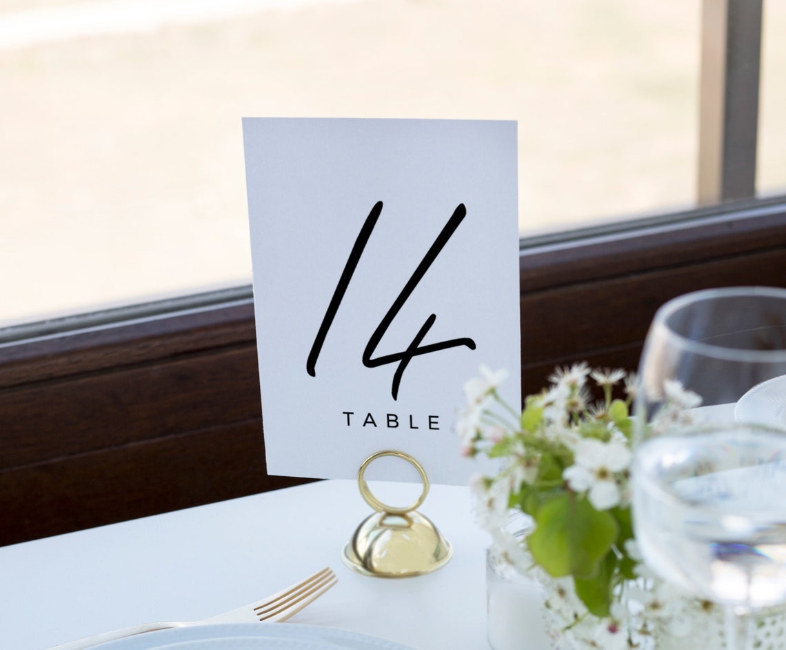 Minimalist Table Numbers Printable Table Numbers Template - Etsy