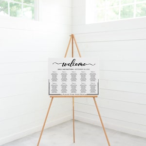 Welcome Sign, Seating Chart Template, Black and White Seating Chart ...
