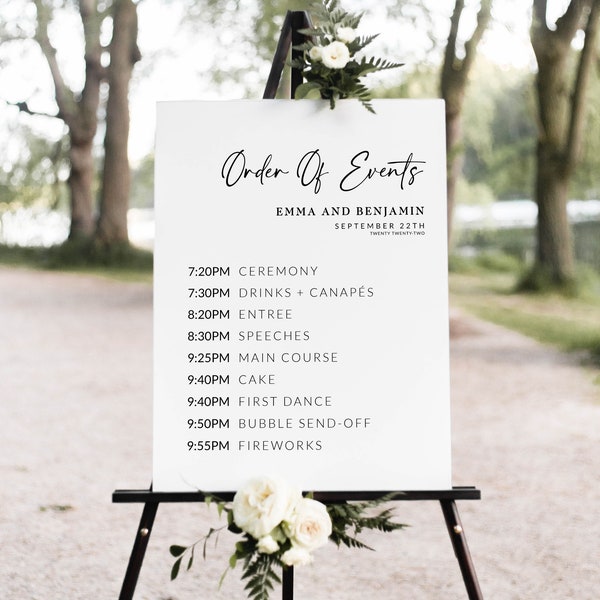 Order of Events - Etsy