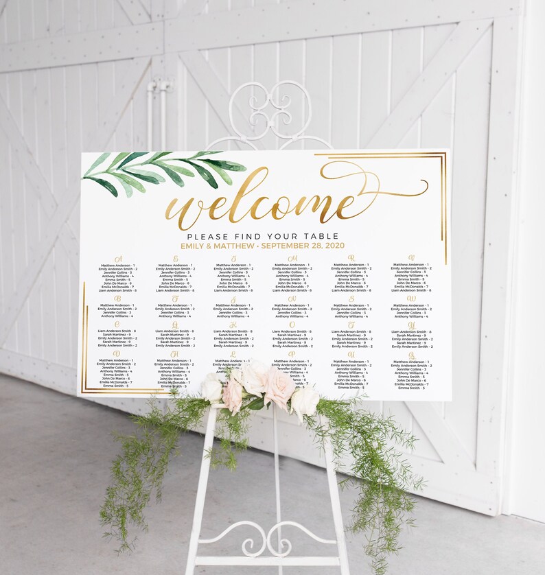 Seating Chart Wedding Seating Chart Alphabetical Wedding | Etsy