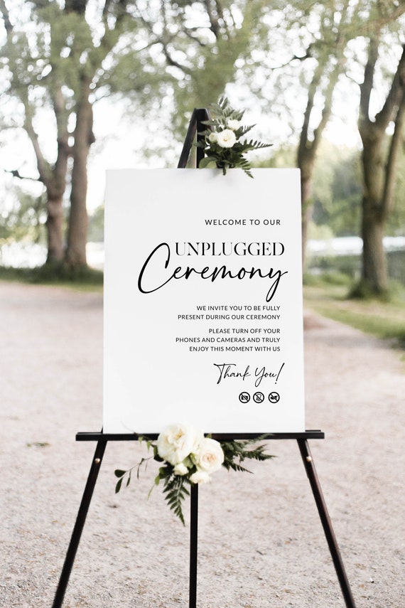 Unplugged Ceremony Wedding Sign Unplugged Wedding Sign - Etsy