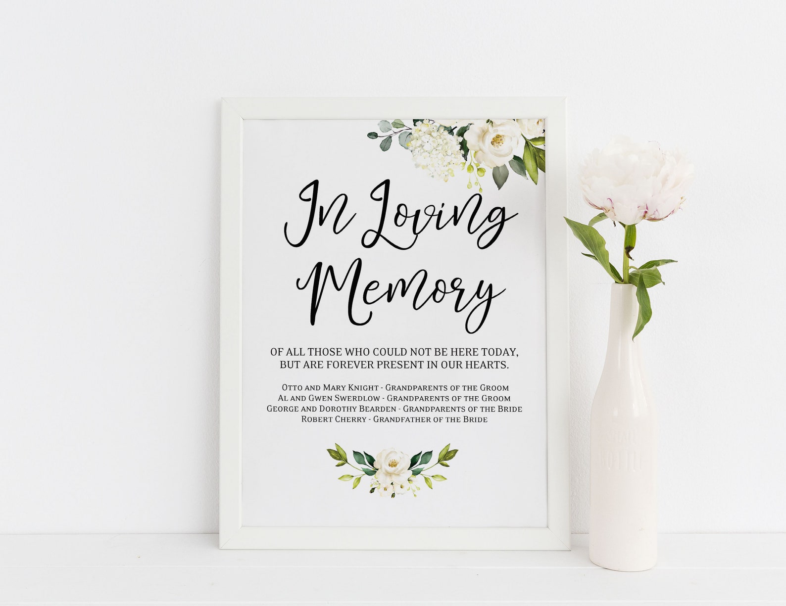 In Loving Memory Wedding Sign Template Editable Wedding - Etsy