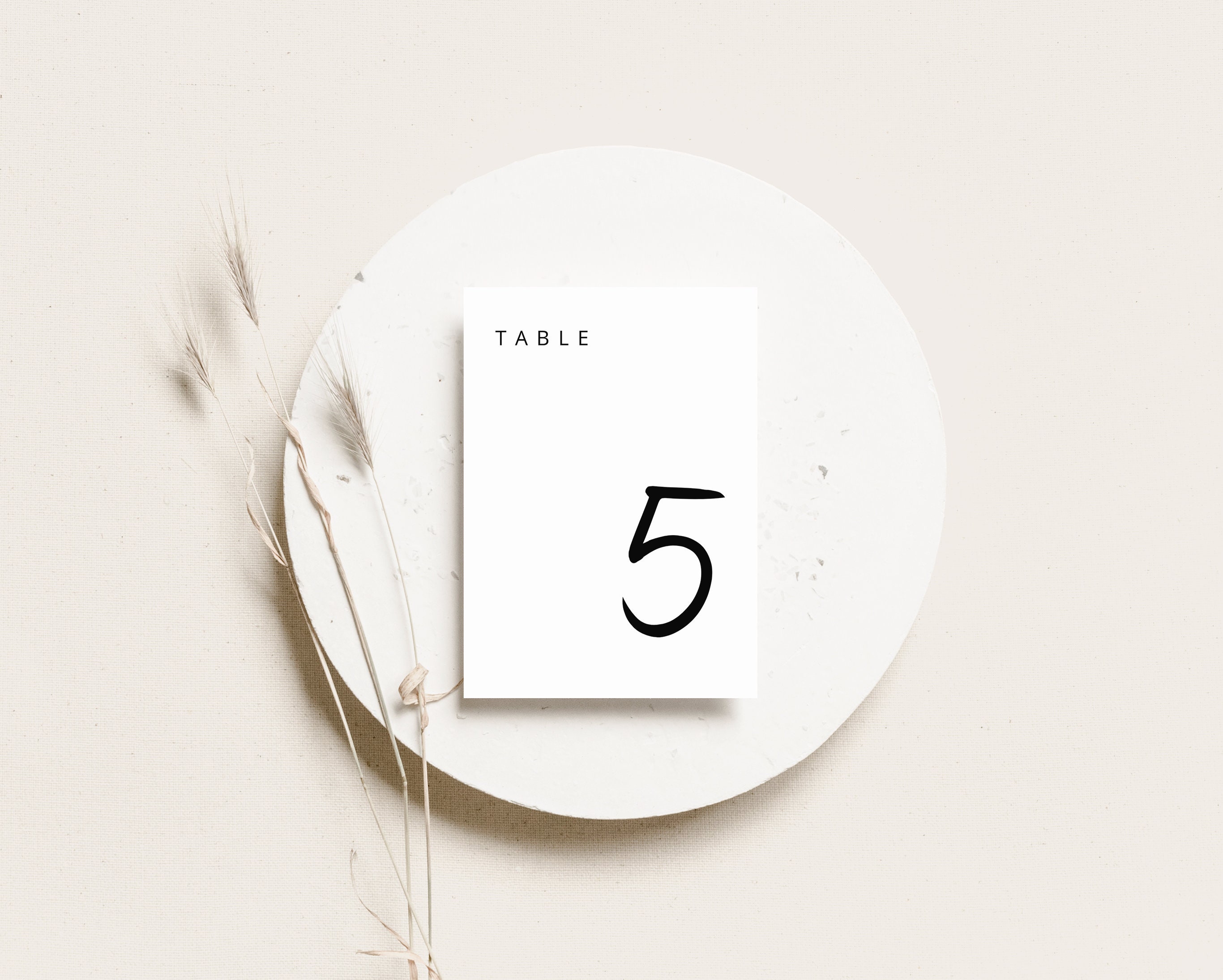 Minimalist Table Number Template Wedding Table Numbers | Etsy