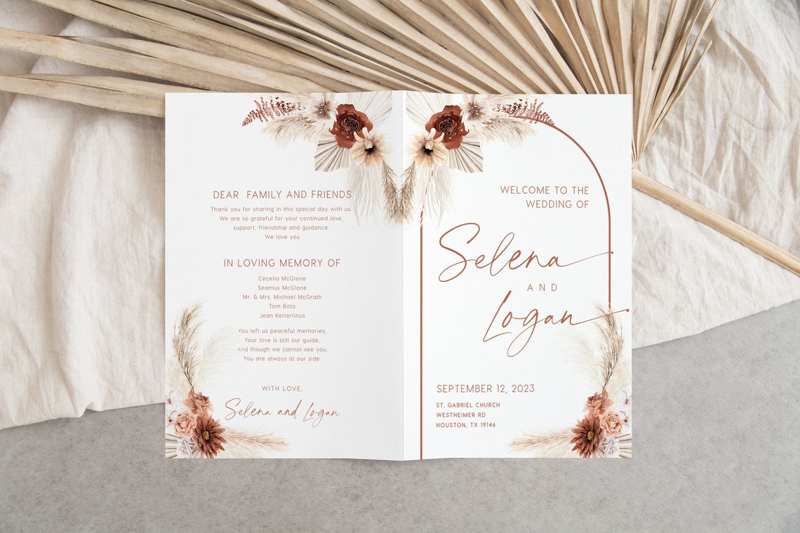 Program Booklet Wedding Program Template Booklet Program - Etsy