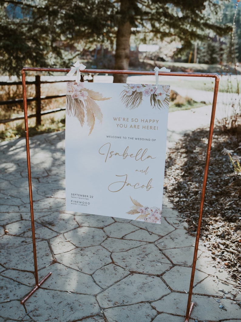 Pampas Grass Welcome Sign Wedding Welcome Sign Welcome Sign - Etsy