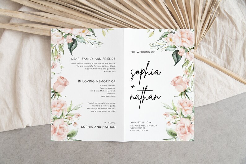 Booklet Wedding Program Template Wedding Program Booklet - Etsy