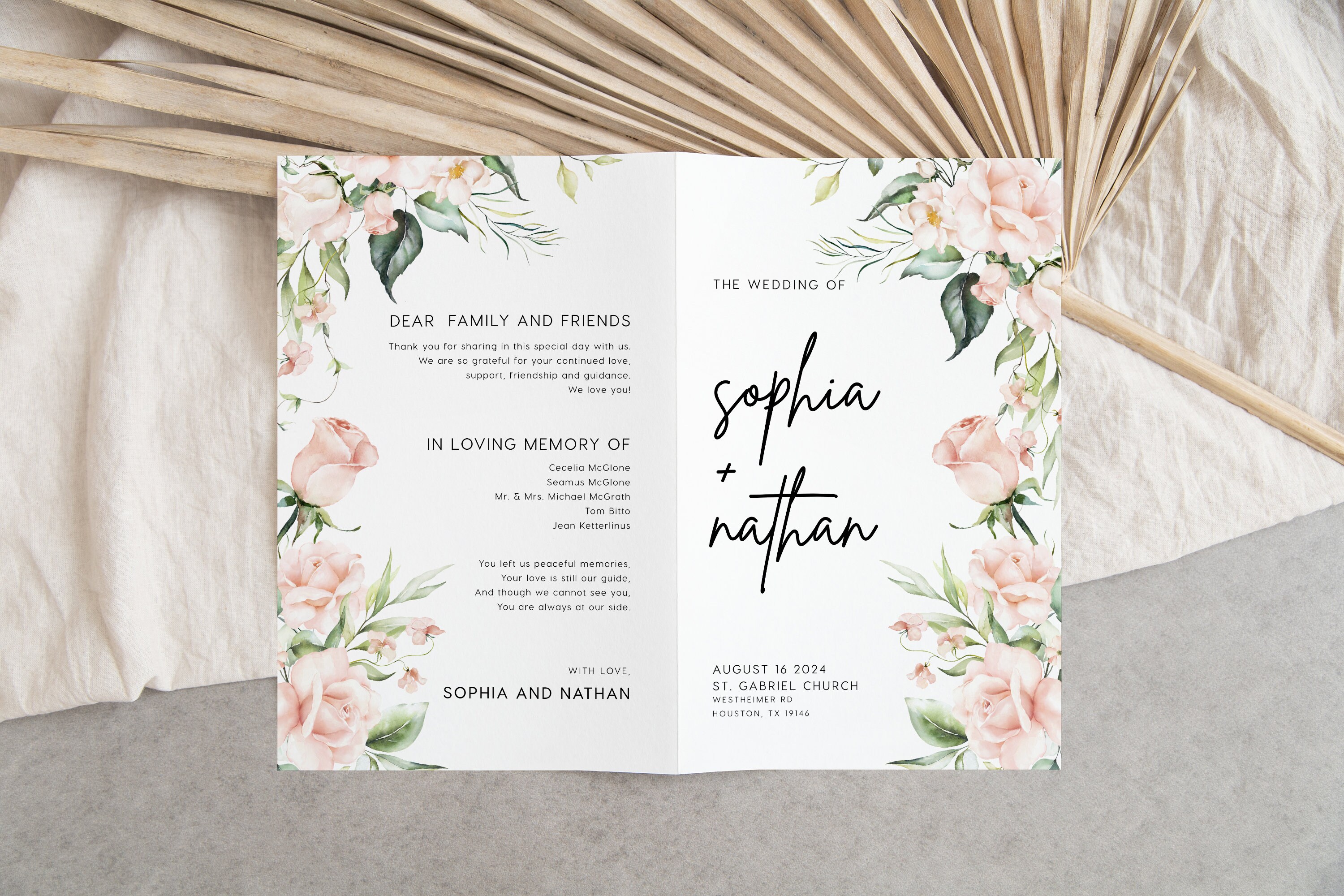 Booklet Wedding Program Template Wedding Program Booklet | Etsy