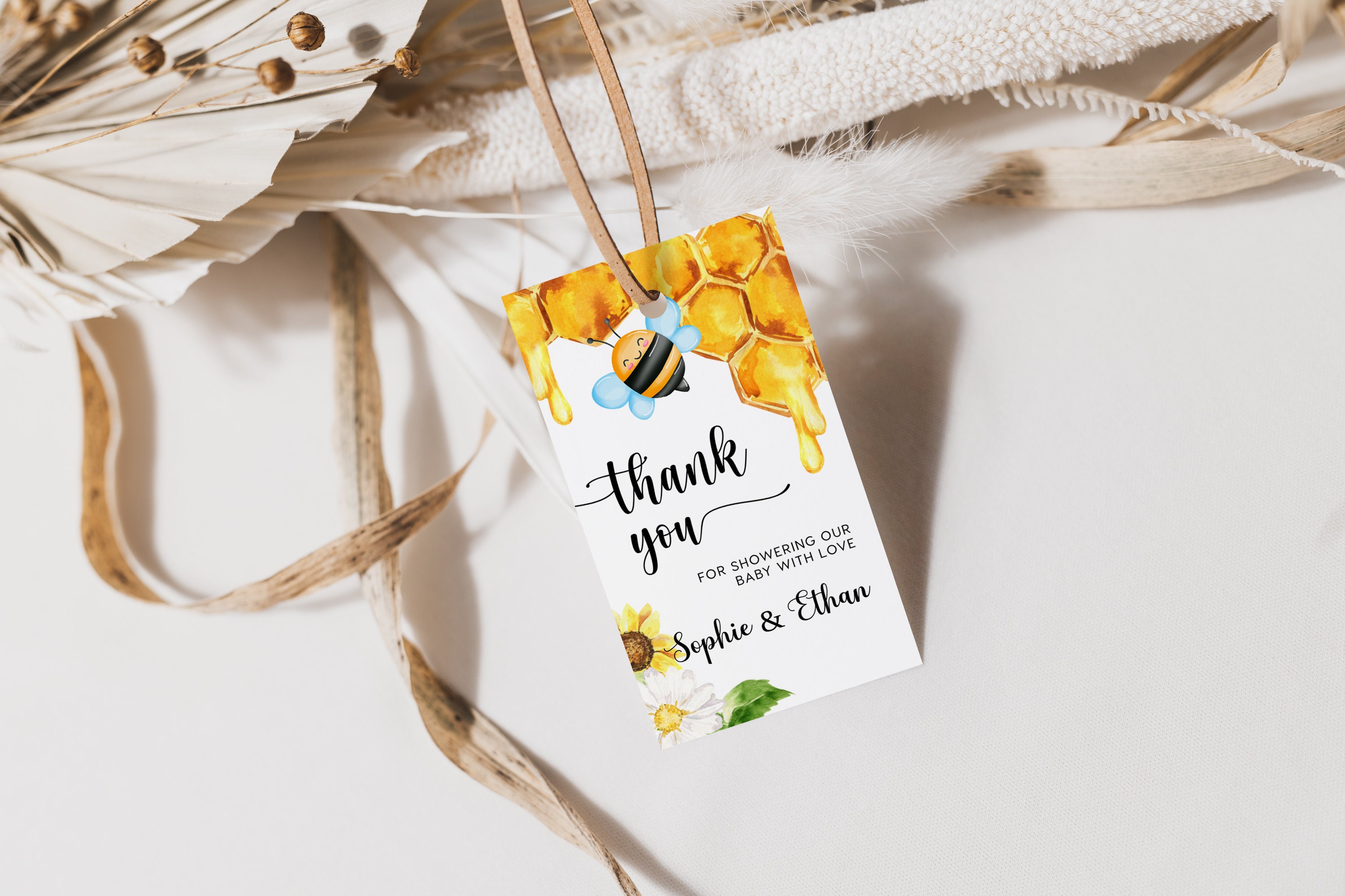 Honey Gift Tag Template Thank You Tag Template Honey Bee and - Etsy