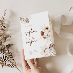 Wedding Program Booklet Template, Ceremony Booklet Template, Event ...