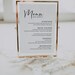 Menu Sign Template Wedding Menu Sign Minimalist Script - Etsy