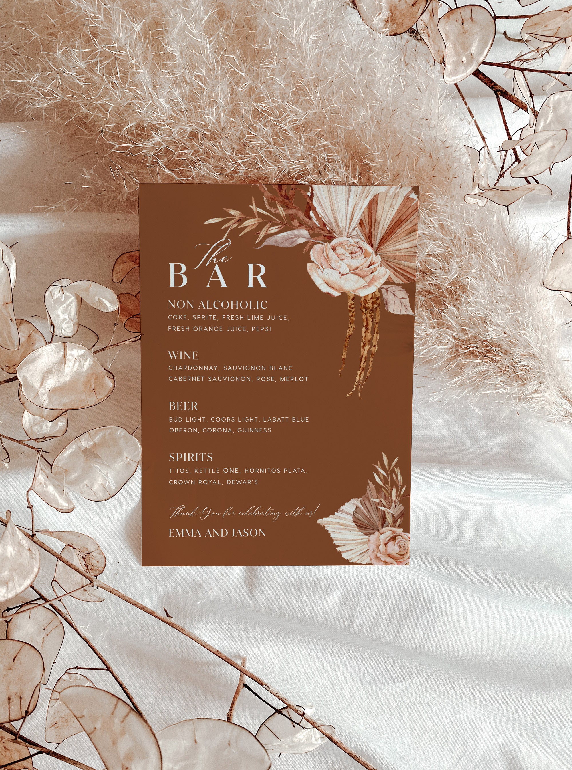 Bar Menu Sign the Bar Sign Template Terracotta Bar Menu | Etsy