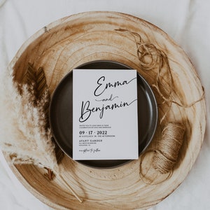 Rustic Wedding Invitation Set, Minimalist Modern Wedding Invitation ...