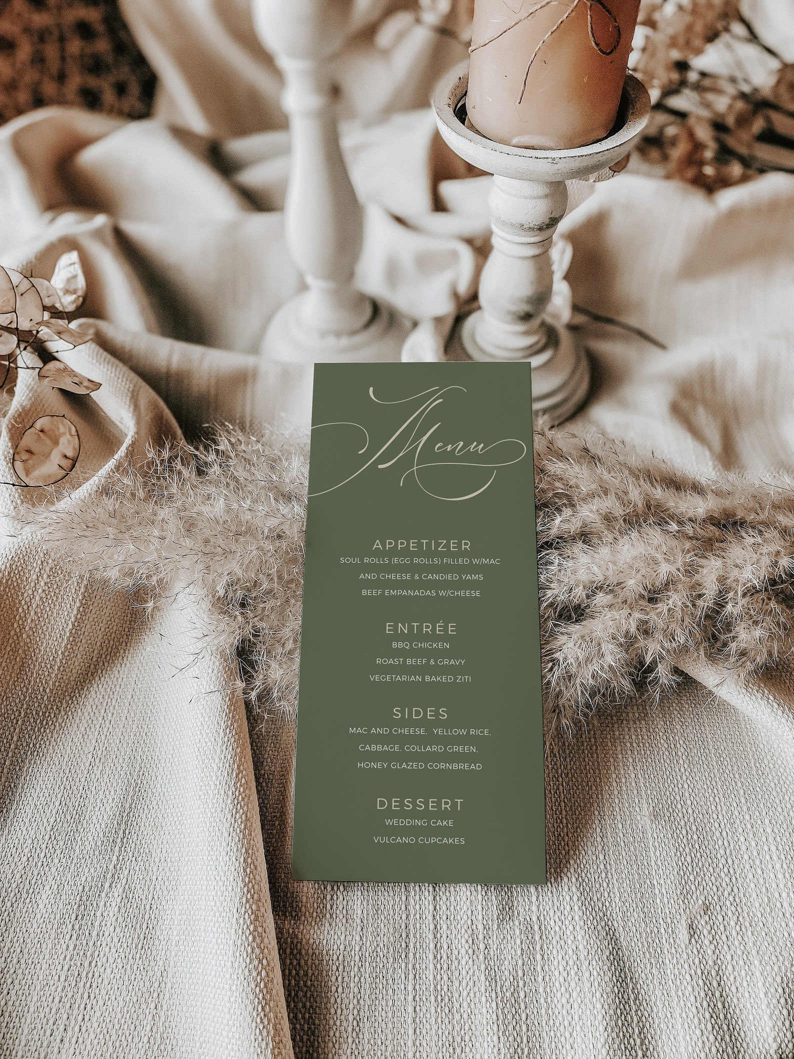 Boho Wedding Menu Menu Cards Template Rust Menu Cards Sage | Etsy