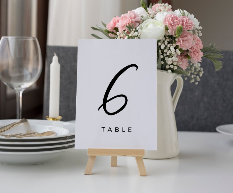 Minimalist Table Numbers Printable Table Numbers Template - Etsy