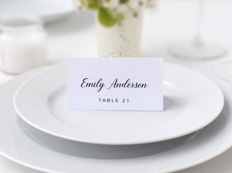 Minimalist Place Cards Template Elegant Place Cards Template | Etsy