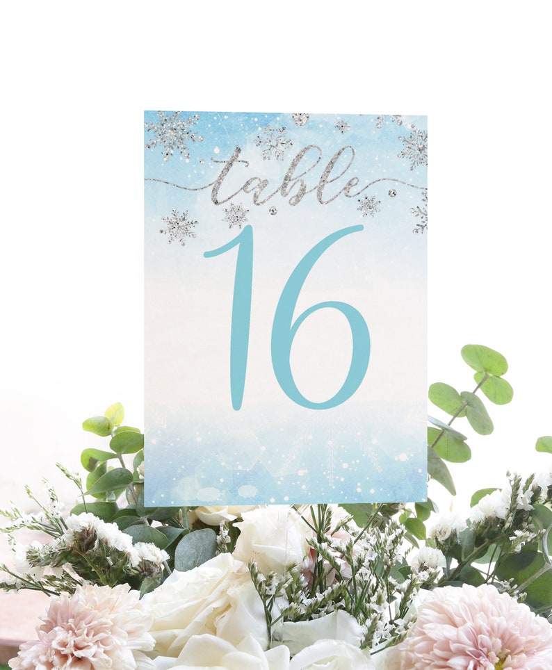 Winter Table Numbers Winter Wonderland Table Numbers Silver - Etsy