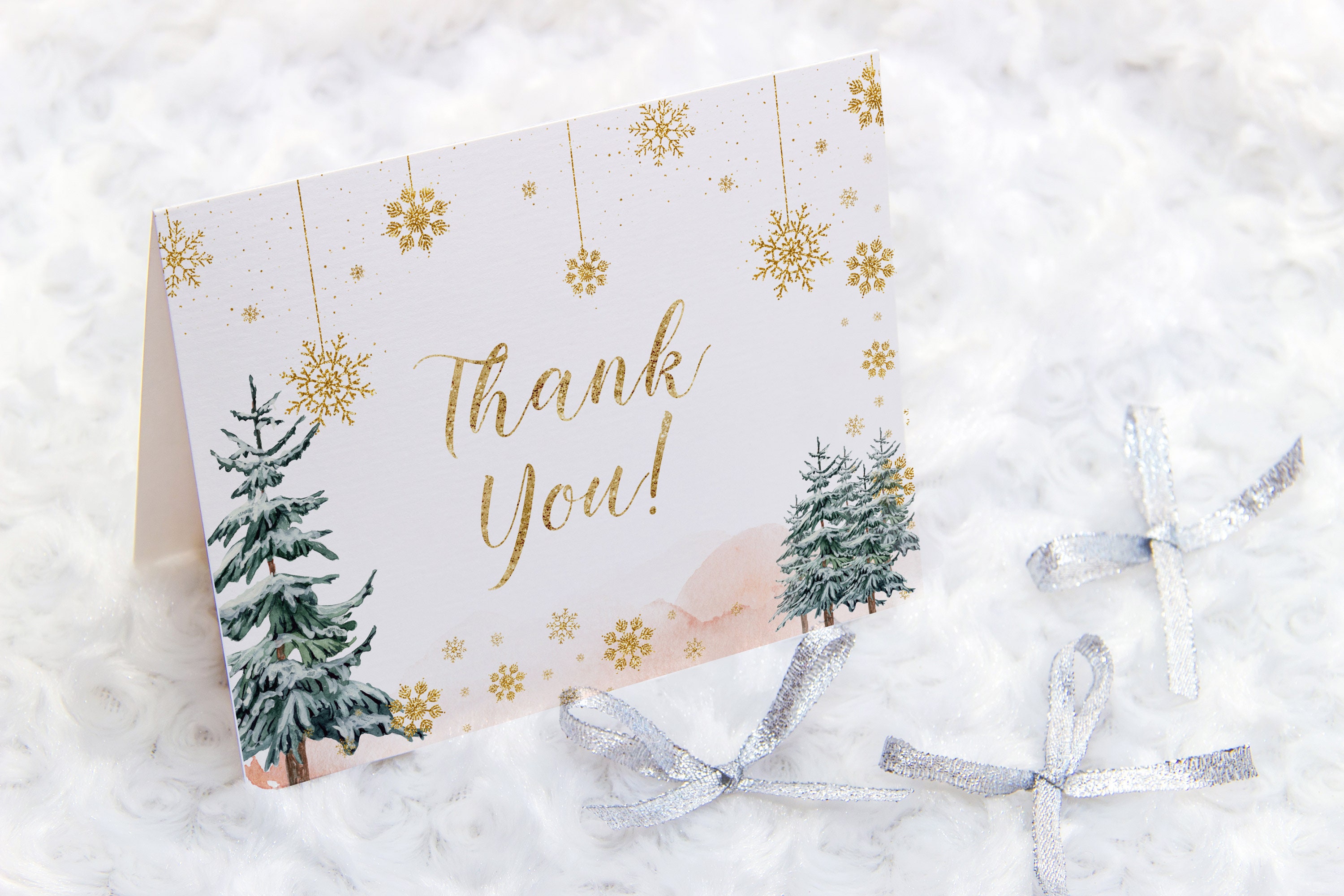 Winter Thank You Cards Christmas Thank You Cards Baby Shower - Etsy