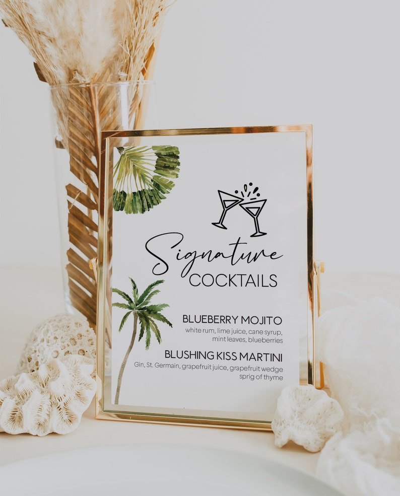 Wedding Signature Cocktails Signature Cocktails Sign Instant | Etsy