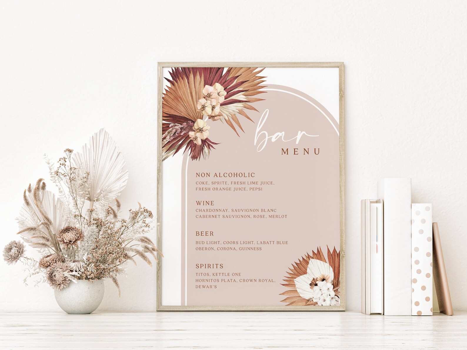 Bar Menu Sign Boho Bar Sign Bar Menu Template Boho Chic - Etsy