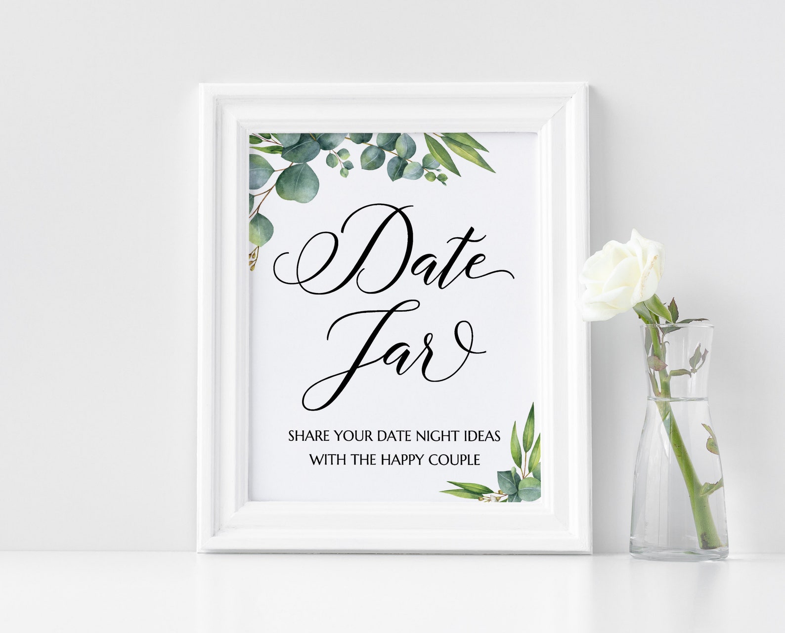 Date Jar Sign Date Jar Template Wedding Sign Floral Wedding - Etsy
