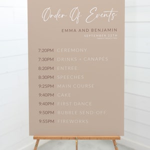 Order of Events Template, Wedding Order of Events, Order of Service ...