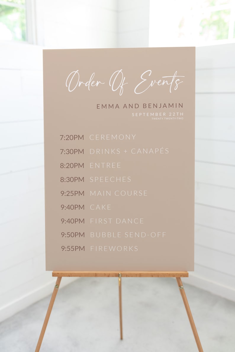 Order of Events Template Wedding Order of Events Order of - Etsy