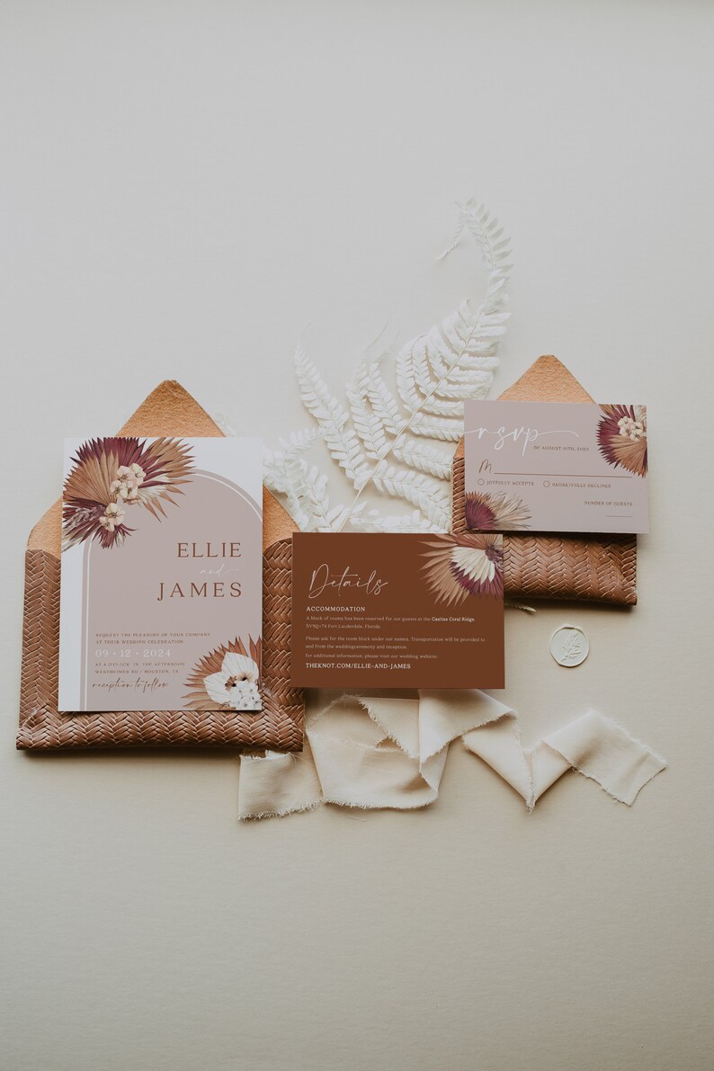 Boho Chic Wedding Invitation Wedding Invitation Template - Etsy