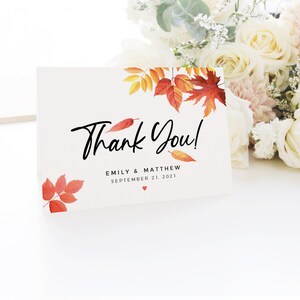 Wedding Thank You Cards, Fall Thank You Card, Thank You Cards Template ...