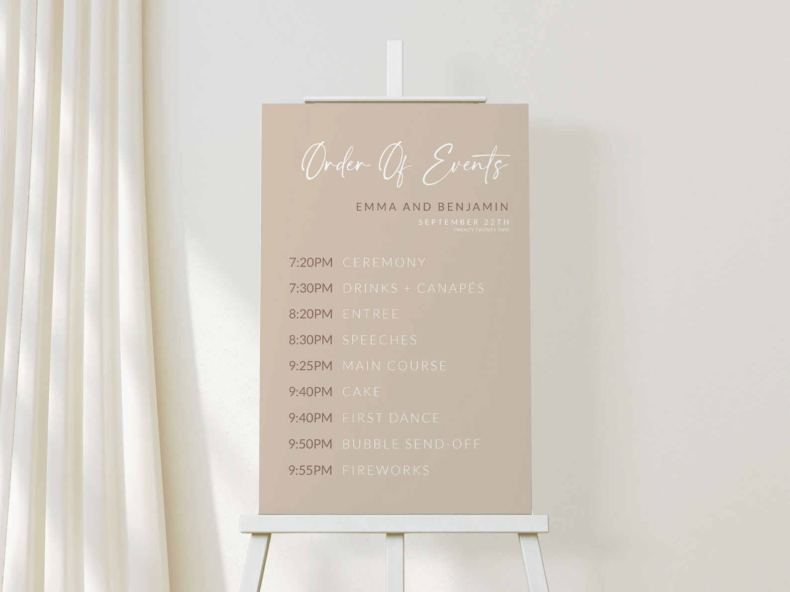 Order of Events Template Wedding Order of Events Order of - Etsy