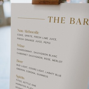 Bar Menu Sign, Gold Bar Menu, Large Bar Menu Sign, Drinks Menu Sign ...