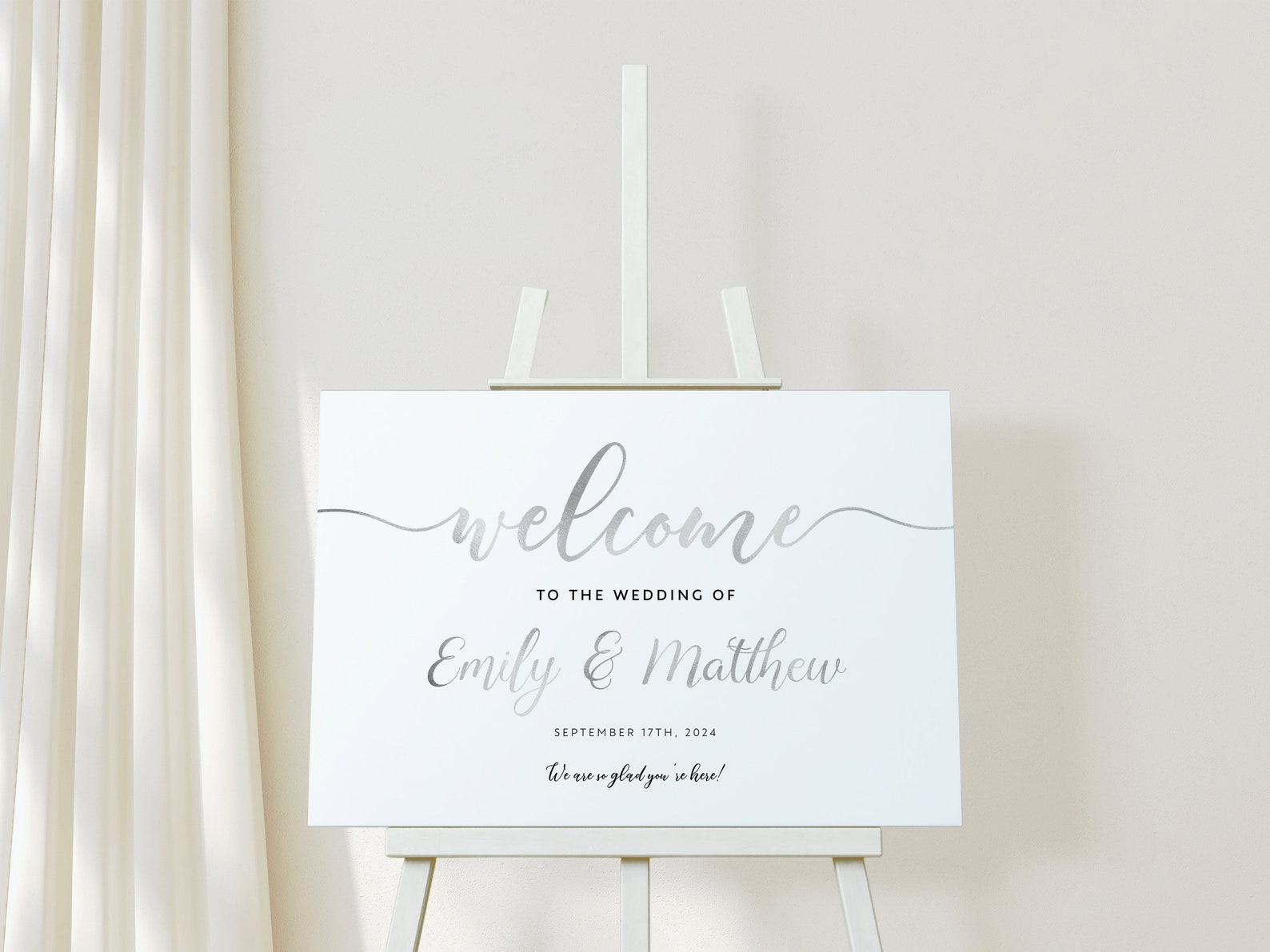 Wedding Welcome Sign Silver Welcome Sign Template Silver - Etsy