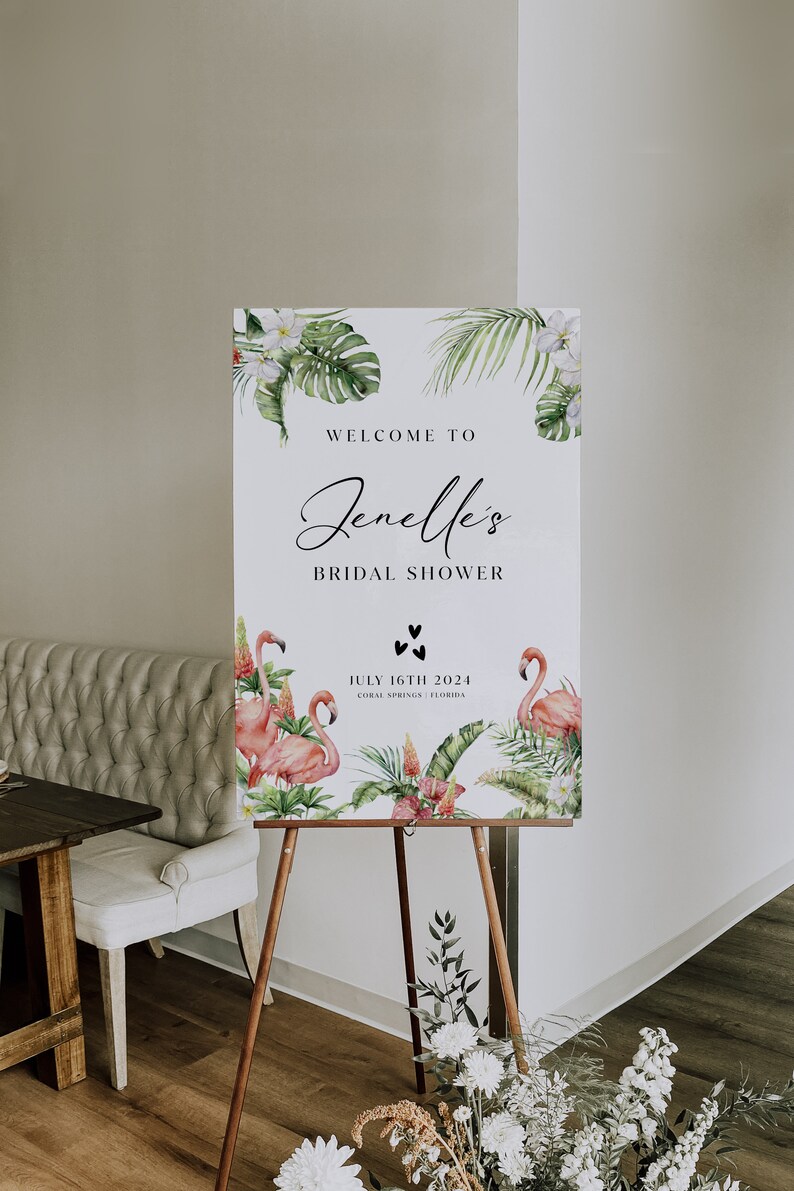 Tropical Bridal Shower Welcome Sign Welcome Sign Template | Etsy