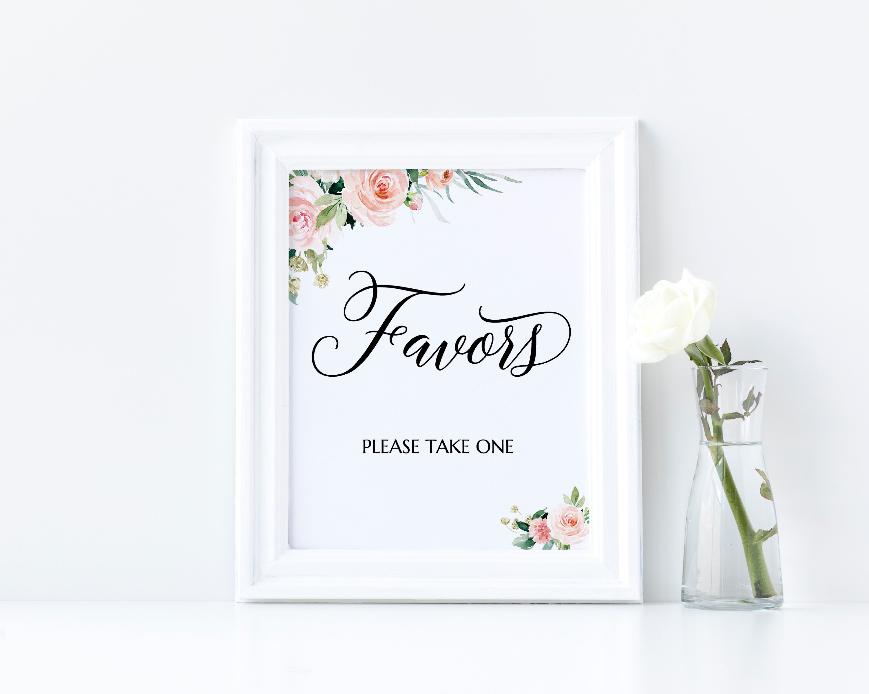 Favors Sign Printable Wedding Favors Sign Template Pink and - Etsy