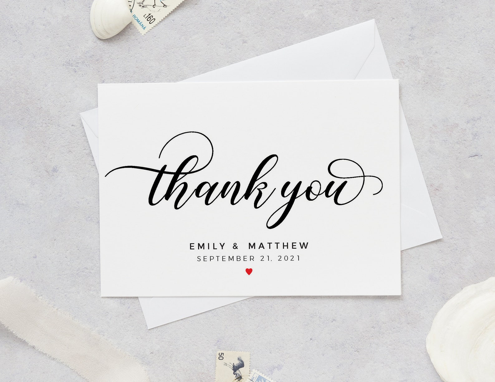 Wedding Thank You Cards Thank You Note Cards Thank You | Etsy